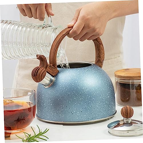 Amosfun 1pc Heating Kettle sound pot vocalize teapot honk Whistle Teakettle plastic Kettle European style Whistling Tea Kettle White dot whistle Stainless steel kettle Teakettle for Home
