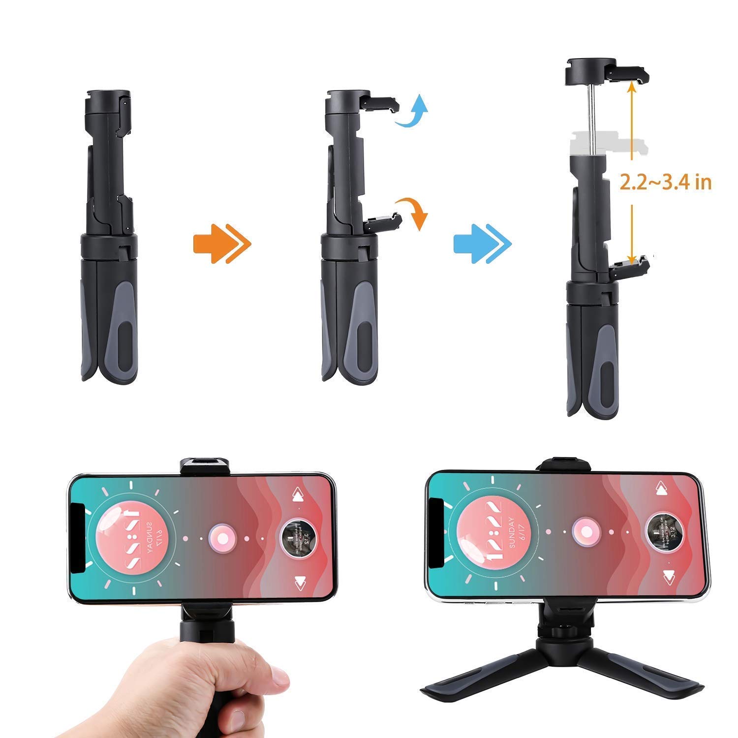 Alvoxcon Wireless Headset Lavalier Microphone System with Phone Holder Wireless Lapel Mic for iPhone, DSLR Camera, PA Speaker, YouTube, Zoom, Podcast, Video Recording, Conference, Vlog. with stand