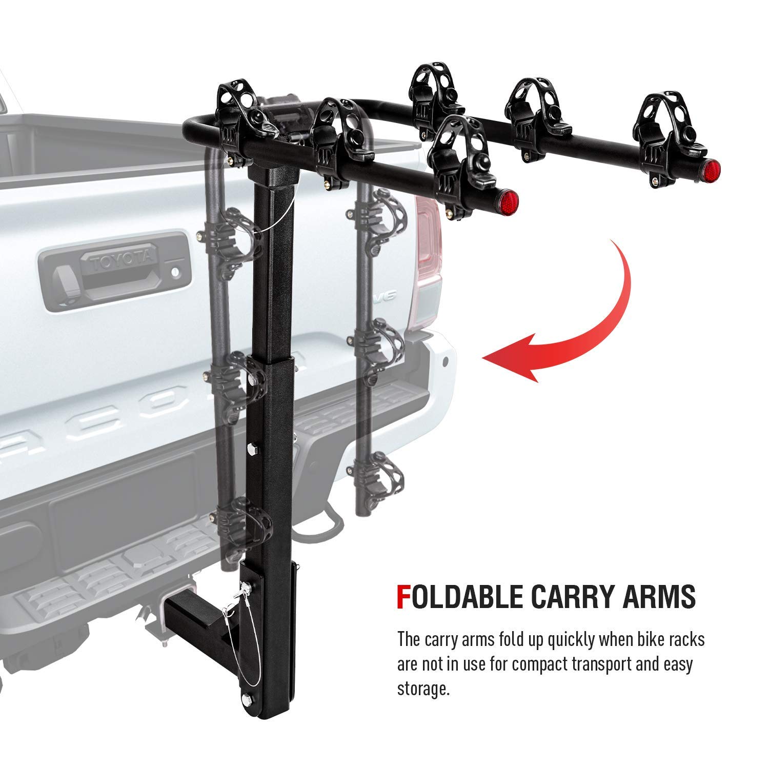 AA Products 3 Bike Rack Platform Hitch Mount Rack Foldable Bicycle Rack for Cars, Trucks, SUV's and Minivans, Fits 2'' Hitch Receiver