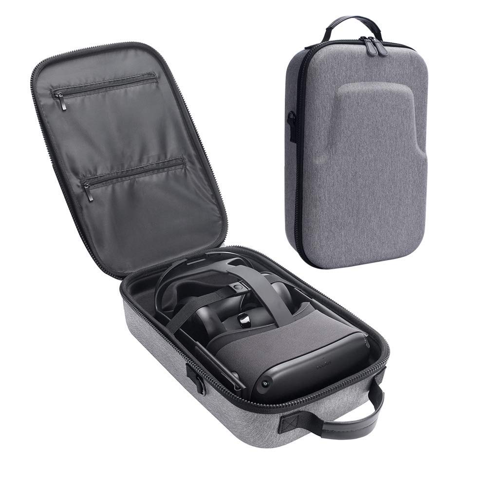 CrustPro Fashion Travel Case for Oculus Quest VR Gaming Headset and Controllers Accessories Waterproof Carrying Bag (Grey)