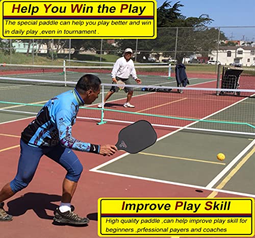Pickleball Paddle Graphite Textured Surface for Spin,USAPA Approved,Pro Pickleball Racquet Lightweight,Carbon Fiber Pickleball Racket,PP Core,for Any Skill Level Players Indoor & Outdoor Tournament