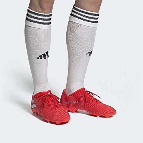 adidas Men's Nemeziz 19.2 Firm Ground Soccer Shoe, Active Red/Silver Metallic/Solar Red, 10 M US