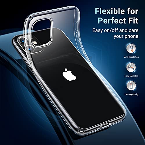 TORRAS ๐๐๐๐ ๐จ๐ฝ๐ด๐ฟ๐ฎ๐ฑ๐ฒ๐ฑ Crystal Clear Compatible for iPhone 11 Case 6.1 inch, Ultra Thin Slim Fit Shockproof Flexible TPU Rubber Phone Case for iPhone 11, Crystal Clear