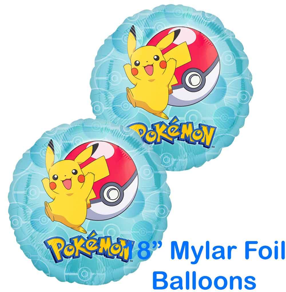 Anagram Pikachu Foil Balloon Bouquet Set | Intended for Pokemon Pokeball Theme | Party Accesory | Multicolor | 5th Birthday, (AN-29460,AN-36332)