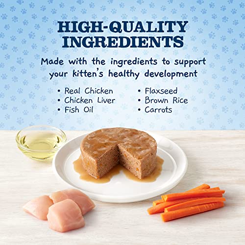 Blue Buffalo Baby Blue Healthy Growth Formula Natural Kitten Pate Wet Cat Food, Chicken Recipe 3-oz Cans (Pack of 24)