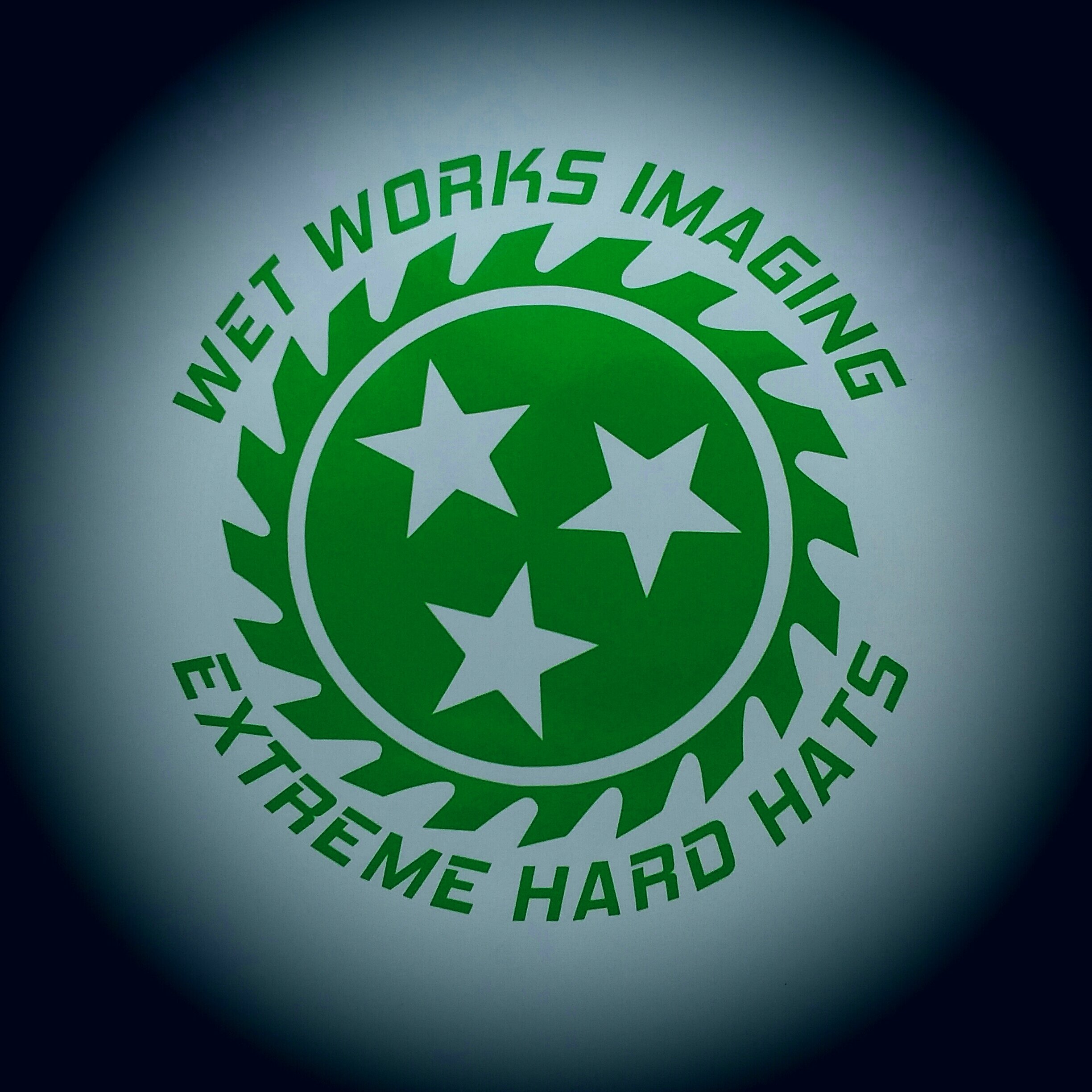 Wet Works Imaging Customized Pyramex Full Brim Green Biker Babes Hard Hat with Ratcheting Suspension