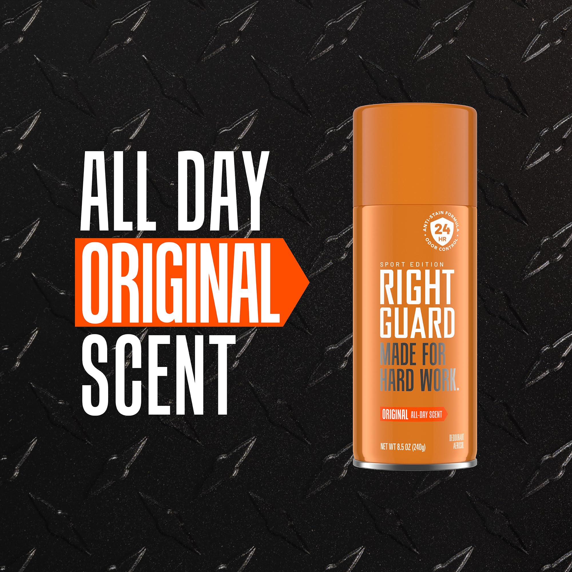 Right Guard Sport Deodorant Spray | Anti-Stain Spray Deodorant For Men | Aluminum Free | 24-Hour Odor Control | Original Scent, 8.5 oz. (12 count)