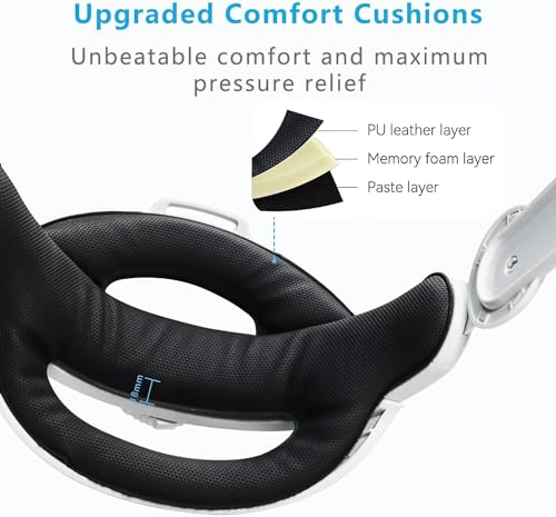Aolukytech Head Strap with Battery for Oculus Quest 2, 5000mAh Battery Pack Extend 4H Playtime, Fast Charging VR Power, Adjustable Elite Strap Replacement Accessories for Oculus/Meta Quest 2