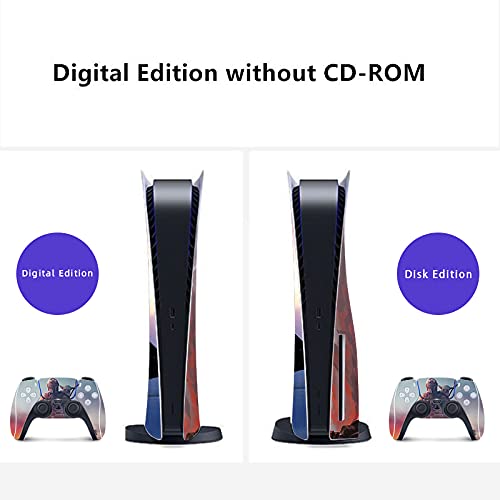 Game Console and Controller Skins and Wraps for PS5 Disc Version, Durable Scratch Resistant Bubble-Free Stitckers for Playstation5 Disk Edition