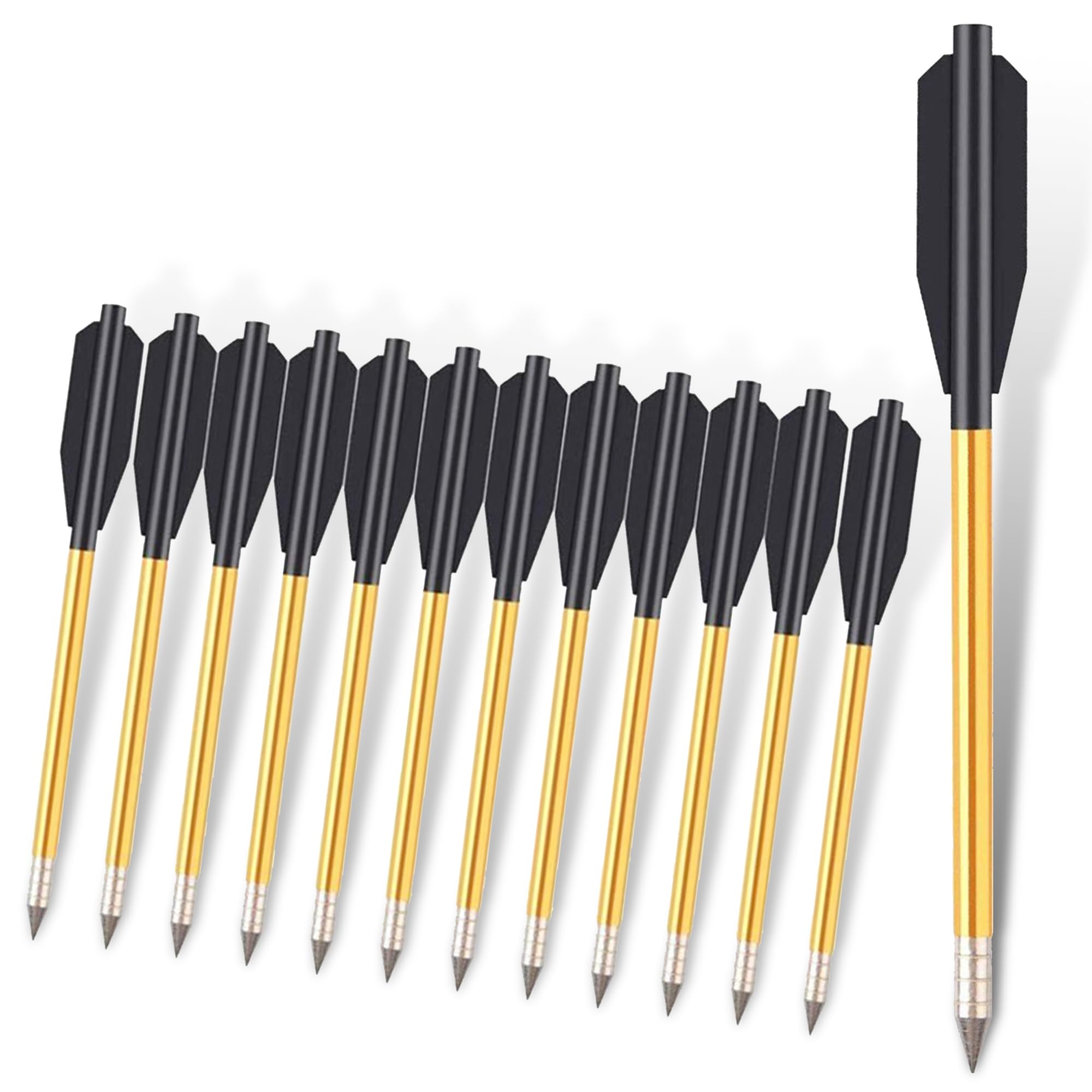 Armory Replicas⢠- Armory Replicas - Replacement Archery Arrows for Crossbow - 6.25 Inch Metal Arrows 12 Pack - Assorted Pack of Dart Arrows Sports and Outdoor