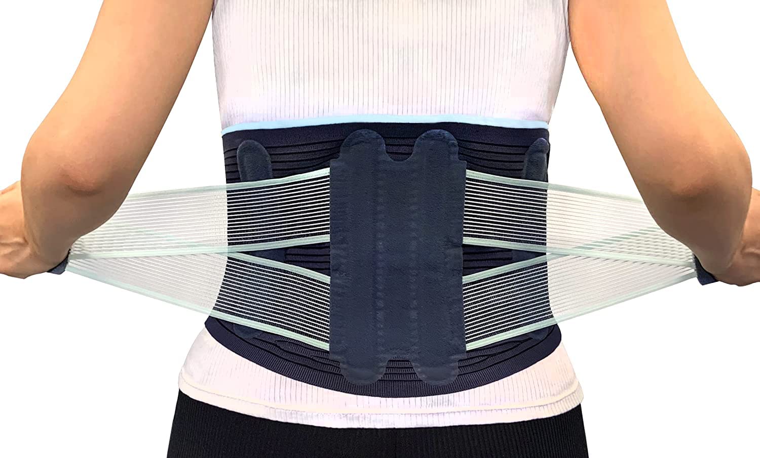 AllyFlex SportsĀ® Lumbar Support - Back Brace For Men & Women Ergonomic Design and Lightweight Breathable Material Provide Back Support and Pain Relief for Waist - XS/S (25.0'' - 31.5'')