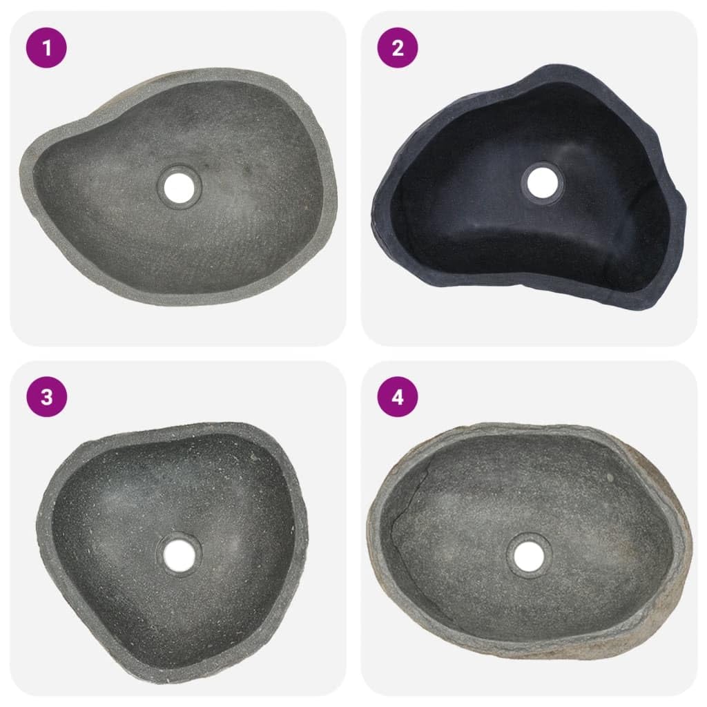 Basin River Stone Oval 14.6"-18.1",Oval Naturally-derived River Stone Wash Basin Bathroom Vanity for Modern Washrooms Bath Fixtures,Bathroom Sinks