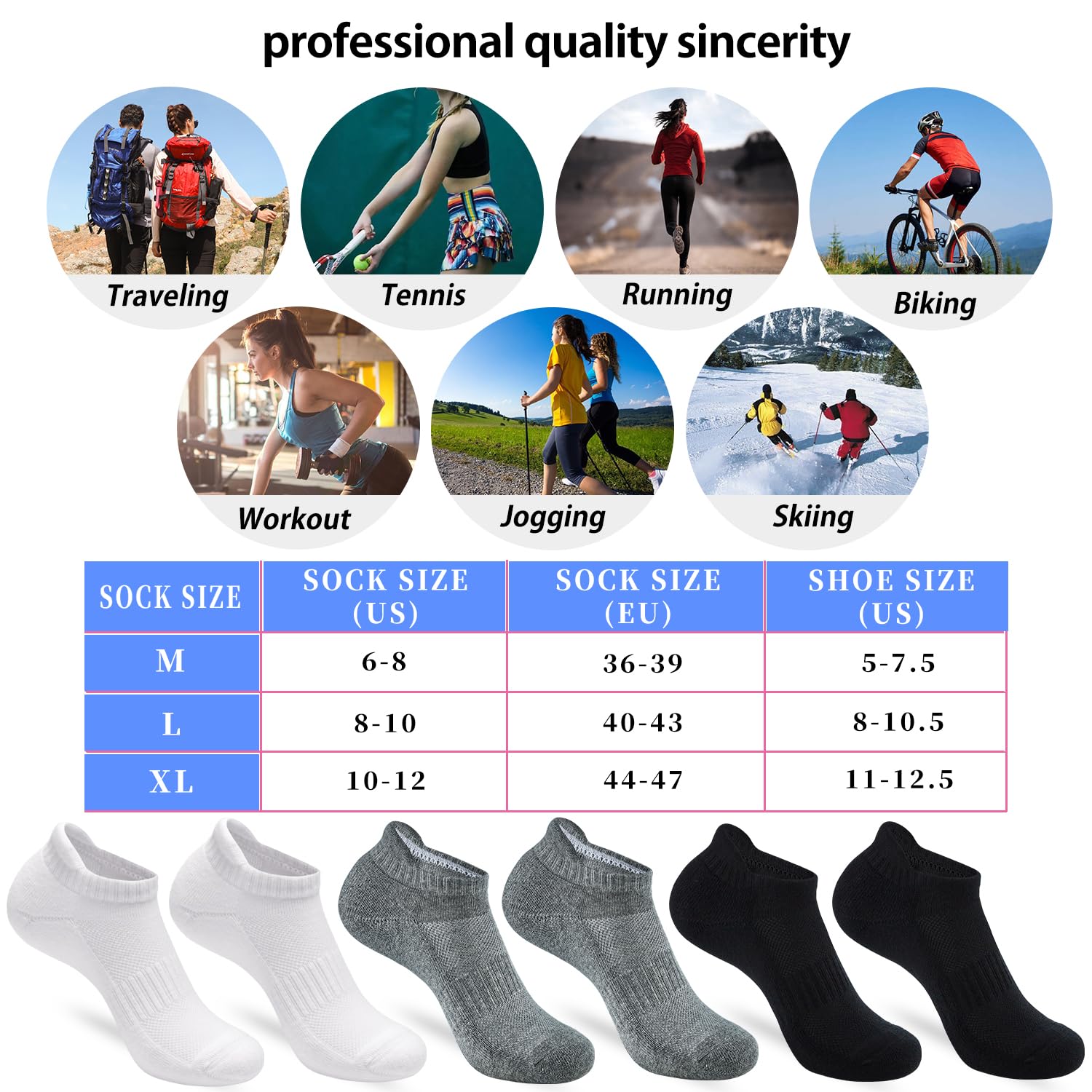 ATBITER Ankle Socks Women's With Cushioned Athletic Running No Show Low Cut Tab Socks 6-Pairs