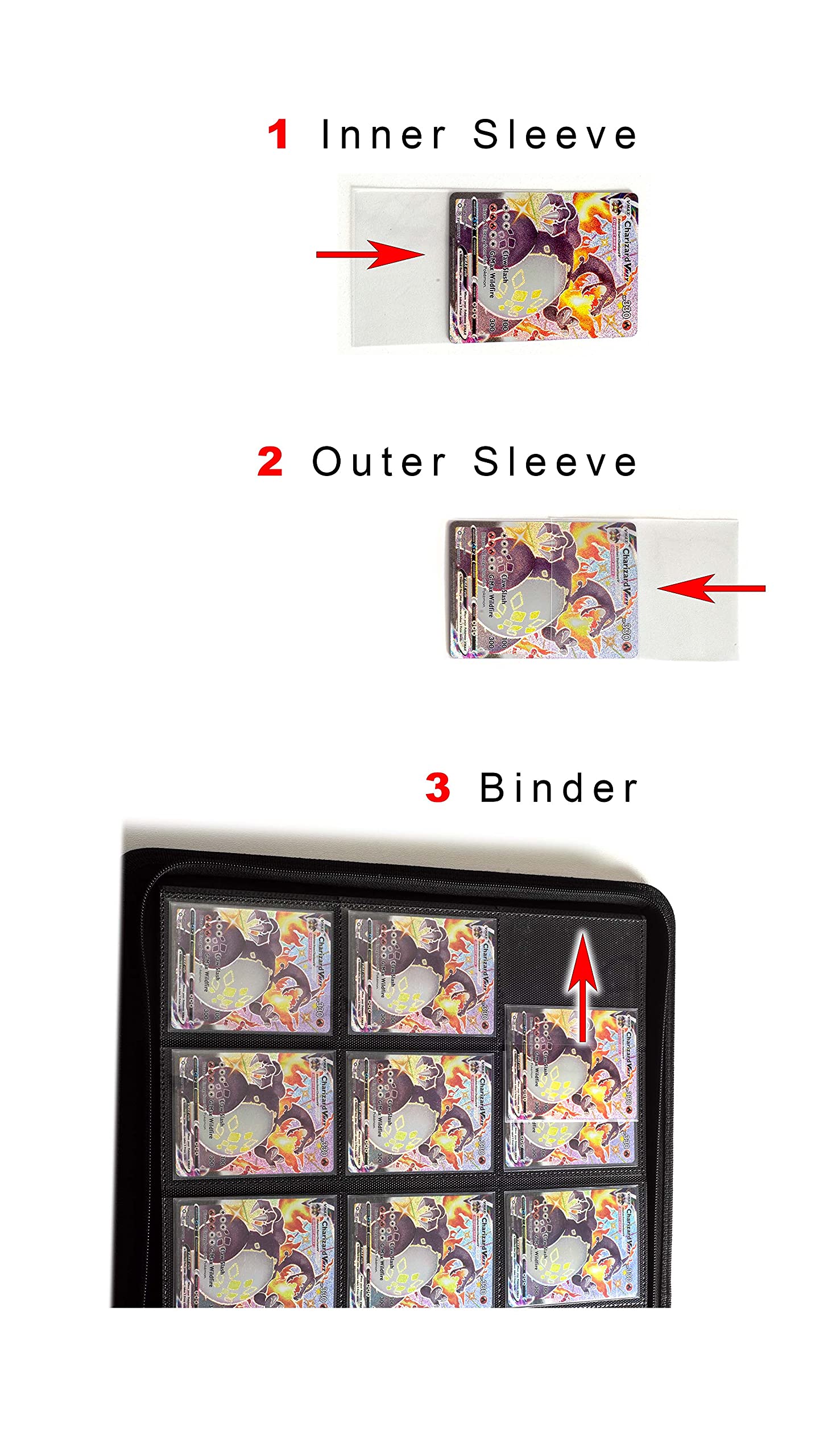 TopDeck TopLoader Binder Holds 200+ Toploaders Hard Cases | 9 Pocket Trading Cards Album | Long Term Storage Binder | Side Load Sleeves | Pokemon/MTG/Yugioh/TCG Folder|Trading & Sports Holder (Green)