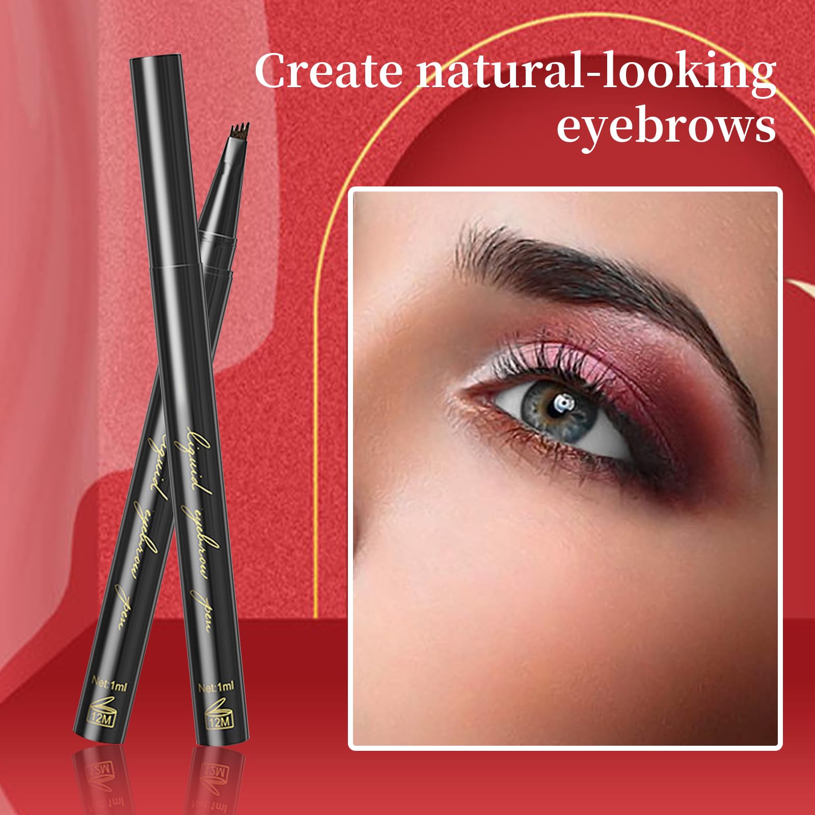 Aantnara Eyebrow Pen Eyebrow Pencils for women brown Eyebrow makeup Eyebrow Pencil Brown Eyebrow Pencil with Micro-4 Tip Long Lasting Waterproof Smudge(Brown)