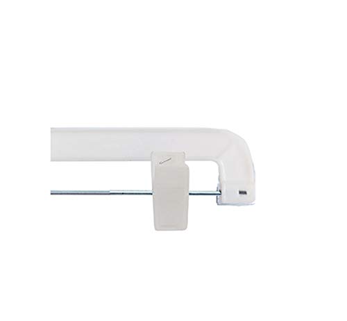 NAHANCO 1600PCLH Plastic Skirt/Pant Hangers, Heavy Weight with Long Hook and Plastic Clips, 14" White Hi-Impact (Pack of 100)