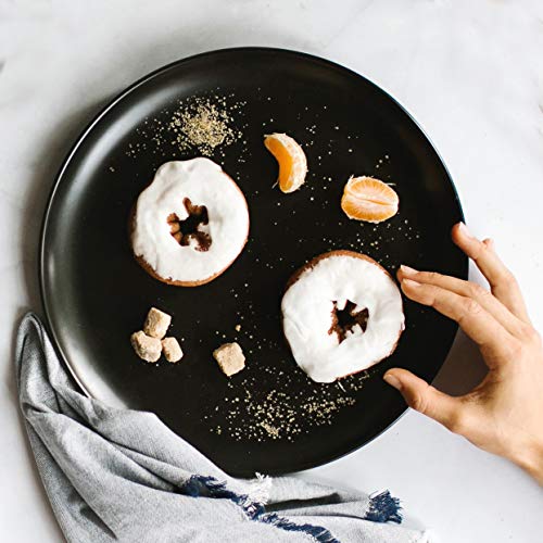 Maia Ming Designs | EVA Serving Platter | Black Matte Stoneware | Modern Tea Tray with Ergonomic Rim | Inspired by Eva Zeisel | Design Award