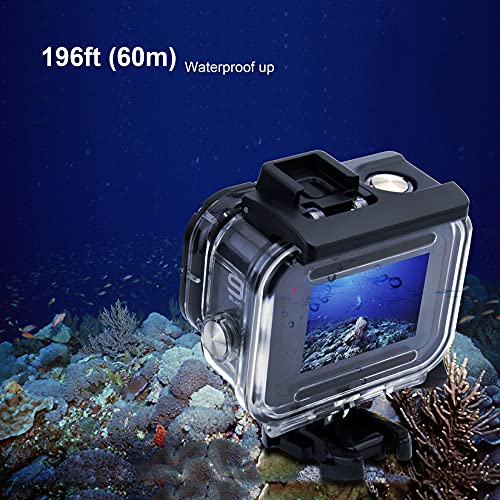 GEPULY Waterproof Housing Case for GoPro Hero 9 10 11 Black, 60m Underwater Protective Dive Housing Shell with 2 Cold Shoe Adapter and Bracket Accessories for Go Pro Hero 11 10 9 Black Cameras