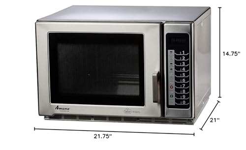 Amana RFS12TS Medium Duty Stainless Steel Commercial Microwave with Push Button Controls - 120V, 1200W