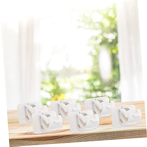 DOITOOL 32 Pcs Curtain Rod Hanger Adjustable Drop Hitch No Nail Curtain Rod Nail Free Adjustable Curtain Rod Holder No Drill Curtain Rod Brackets Shower Curtain Rod Abs White No Nails