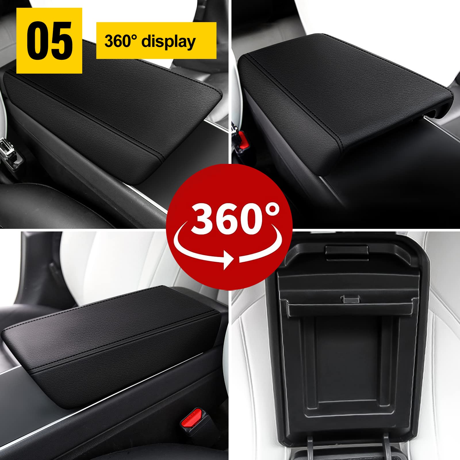 AOMSAZTO Console Covers for Fusion Ford 2017-2021 Black Armrest Cushion for Fusion