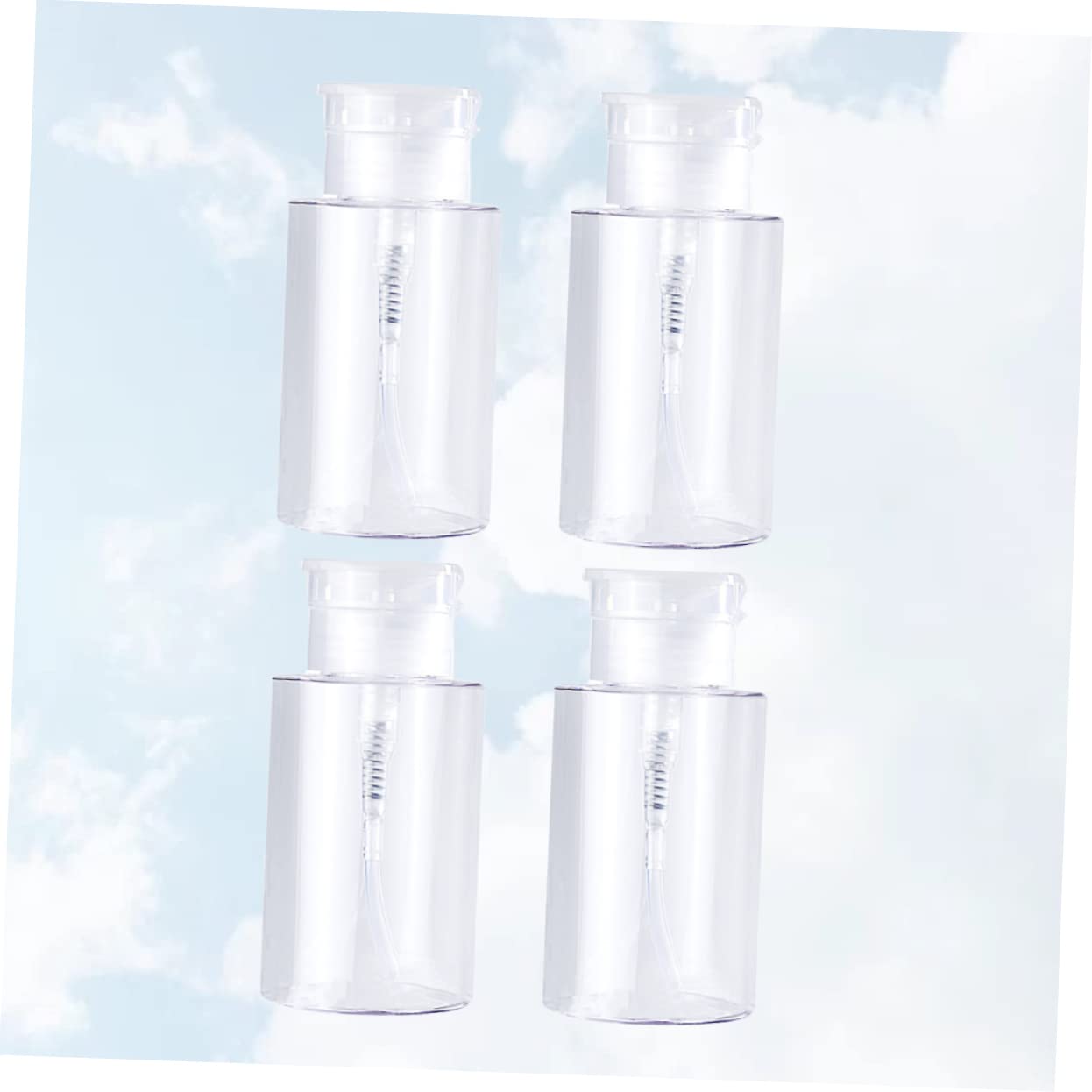 Beavorty 4Pcs Hand wash Dispenser Empty Pump Bottle Refillable Pump Dispenser Alcohol Pump Bottle Empty Dispenser Bottle Lotion Container Pump Empty Bottle Clear Pump Cosmetic Sample Travel