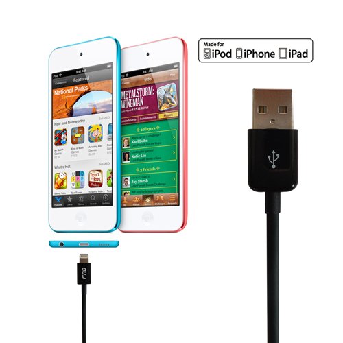 RND Apple Certified Lightning to USB 1.5FT Cable for iPhone (Xs, XS Max, XR, X, 8, 8 Plus, 7, 7 Plus, 6, 6 Plus, 6S, 6S Plus) iPad (Pro, Air, Mini) and iPod (1.5 feet/.5 Meter/Black)