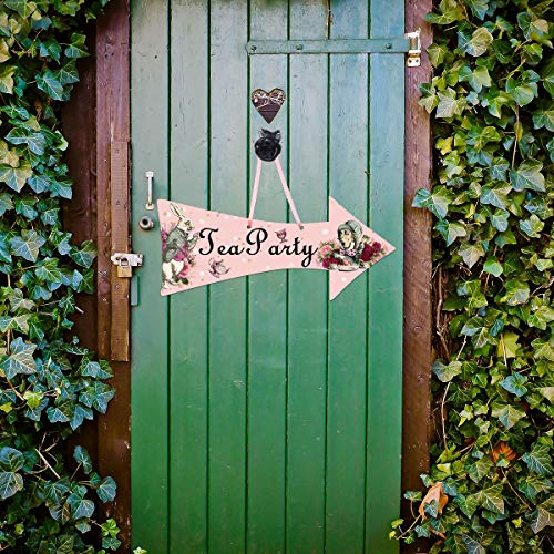 Truly Alice Arrow Hanging Signs Cutouts for Tea Party Decoration 10 Pcs