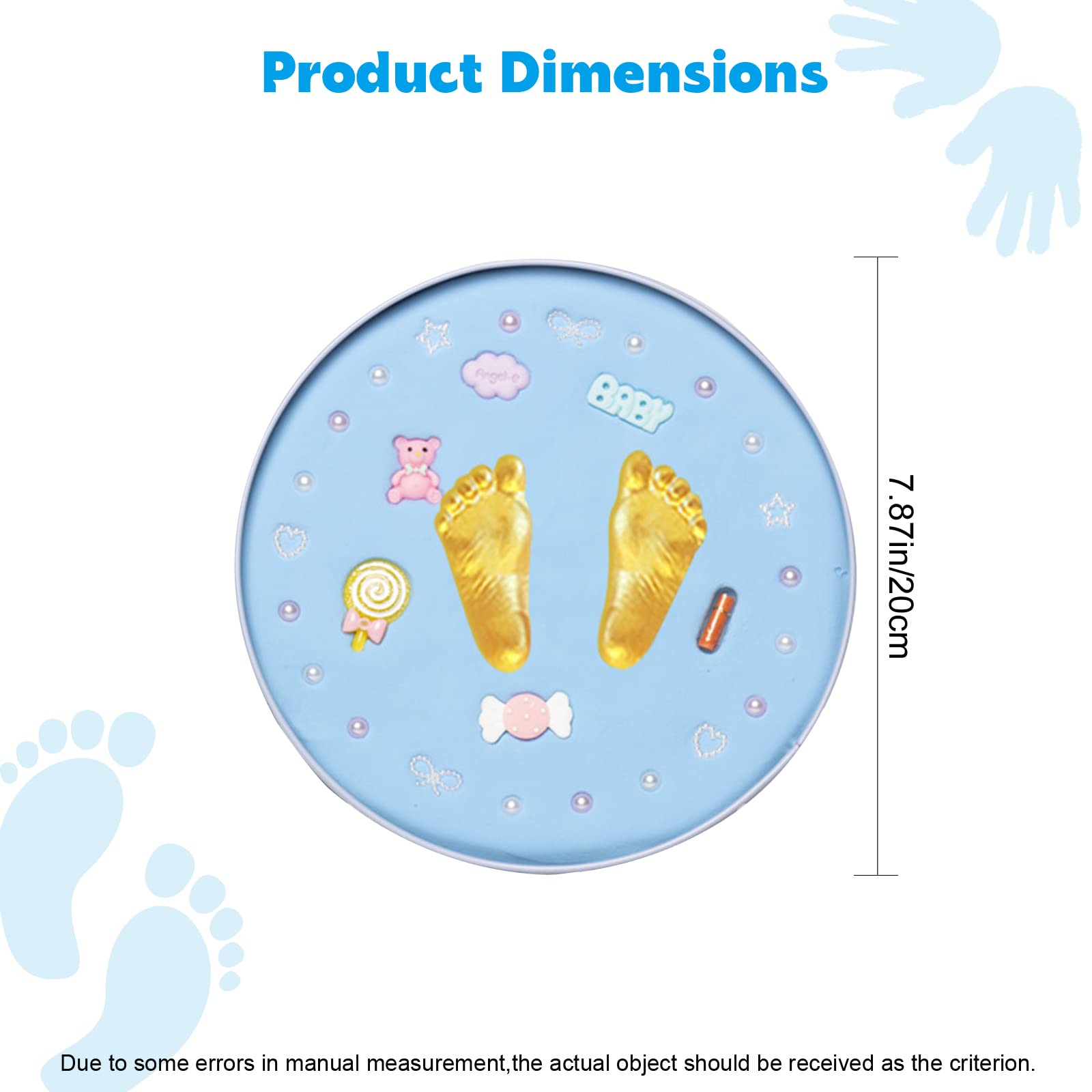 Baby Handprint and Footprint Keepsake Ornament Makers Kit (Blue)