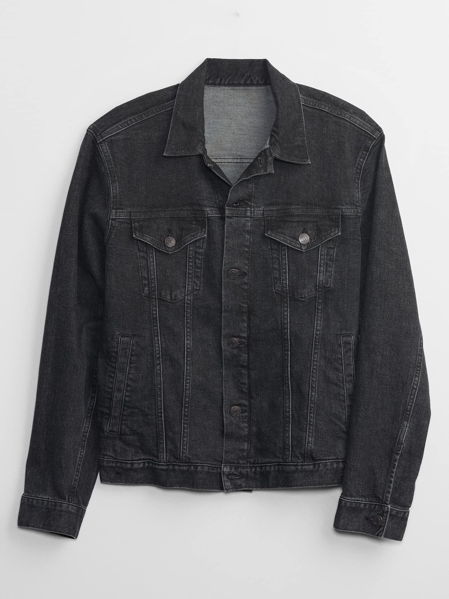 GAP mens Icon Denim Jacket, Black Wash, Medium US