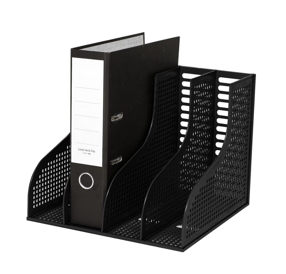 Arnos Eco Tidy Storage Rack for Lever Arch Polypropylene 4 Sections W320xD265xH310mm Black Ref E147