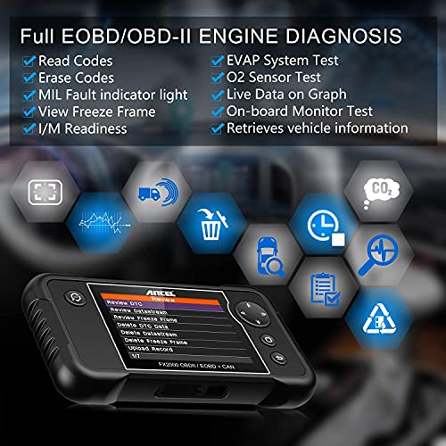 ANCEL ANCEL FX2000 Automotive OBD2 Scanner Diagnostic Tool with BA101 Professional 12V 100-2000 CCA 220AH Automotive Load Battery Tester