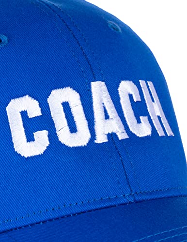 Ann Arbor T-shirt Co. Coach | Royal Blue Coaching Baseball Hat, Men & Women Team Cap - (Royal, HighHat)