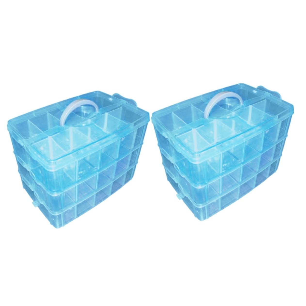 Amosfun 2pcs 30 Compartment child jewelry tool cosmetic tool storage containers collection box large bead Storage Box 3 tier storage container 30 grids organizer container
