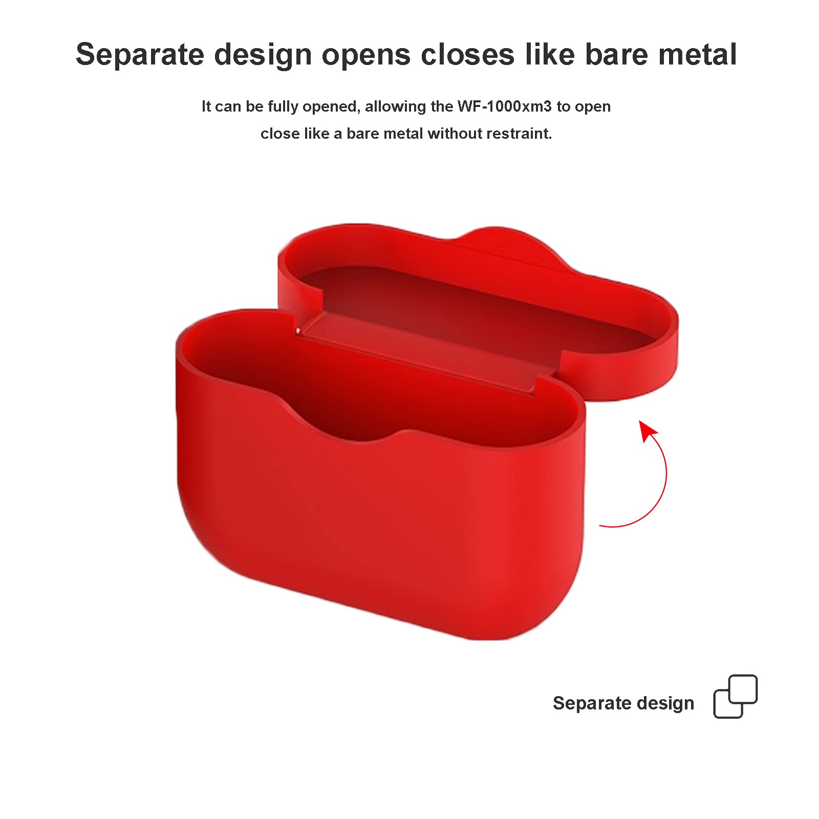 Adhiper WF-1000XM3 Protective Case Compatible with Sony WF-1000XM3 Headphone Charging Case Silicone Case Cover Protective Cover (Red)