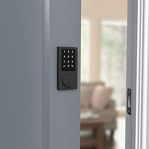 Amazon Basics Grade 3 Electronic Touchscreen Deadbolt Door Keypad Lock, 13.3 x 6.7 cm, Matte Black