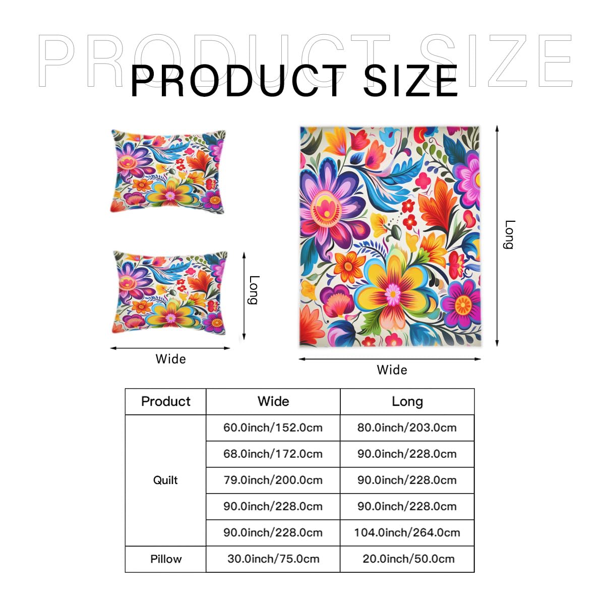 Bohemian Double Bed Duvet Set - 3 Pieces | Various Sizes | Soft & Breathable | Durable Hidden Zipper | High Density Wash | Unisex & All-Season Full 79x90 Inch