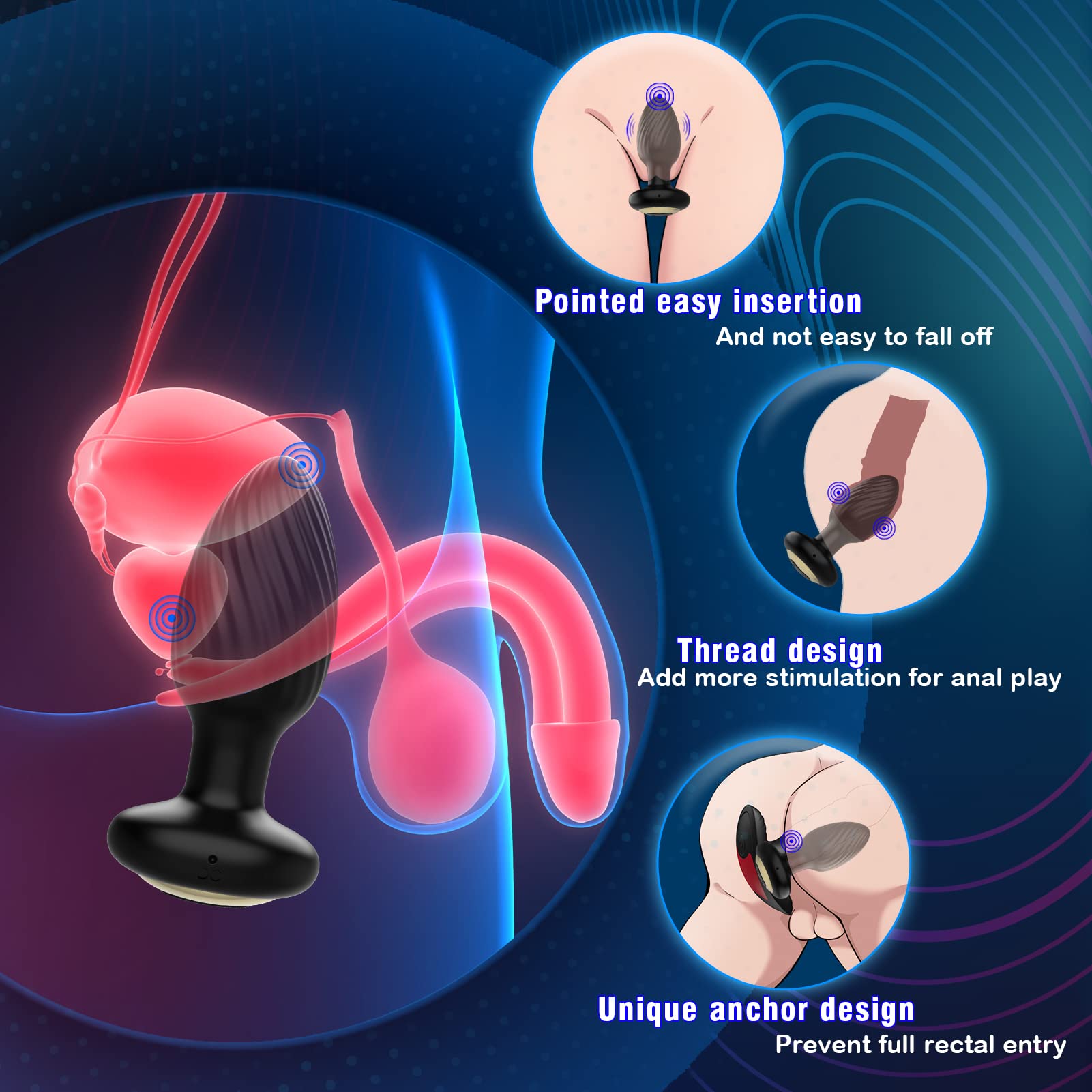 Anal Dildo Remote Control Vibrators - Realistic Dildo Anal Dildos Vibrating Dildo Sex Machine with 9 Vibrating Rotation Mode, Anal Ease Anal Training Mini Thick Dildos for Male Masturbator