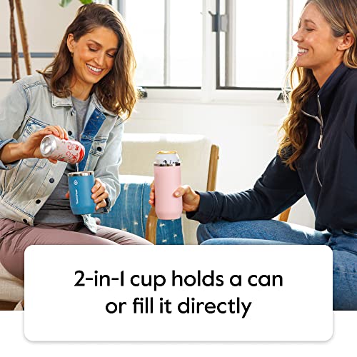 Thermoflask Premium Quality Vacuum Insulated Can Cooler, Standard Size, 12 Ounce, Dusty Blue