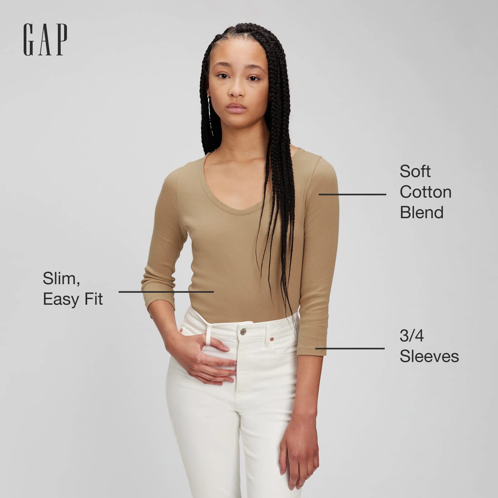 GAP Womens 3/4 Sleeve Ballet T-Shirt