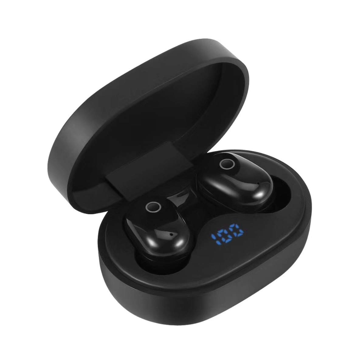 Alpha Digital Touch Control Wireless Ear-Buds, Bluetooth 5.0, Easy Pairing, LED Power Indicator, Noise Canceling, True Stereo Bass Sound Quality, Dust-Proof, Waterproof,12 Hours Play time, Black