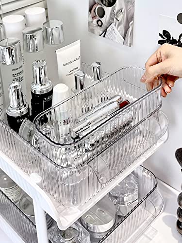 Storage with 4 Drawers - Plastic Dresser with Large Capacity, Organizer Unit for Bedroom, Living Room & Closets - Sturdy Frame, Easy Pull Plastic Bins&Foldable Design