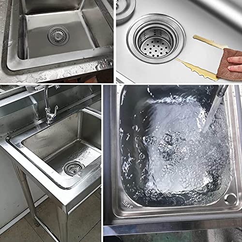 ALEEJA Free Standing Kitchen Sink 304 Stainless Steel Single Bowl Basin Sink with Faucet for Indoor Outdoor Bathroom Restaurant,Bar