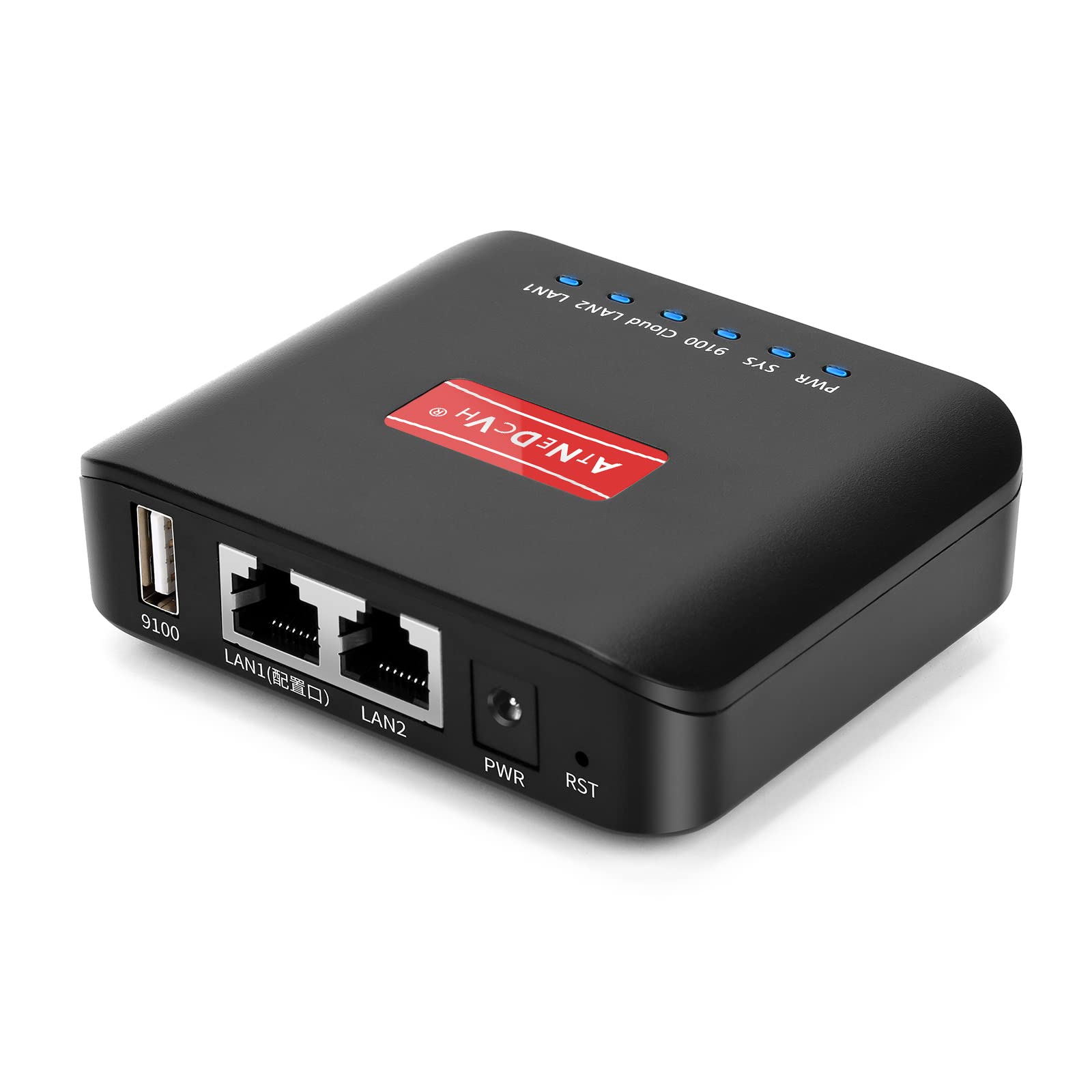 ATNEDCVH USB 2.0 Multifunctional WiFi Print & Scan Server,USB Wireless Extender Sharer,10/100Mbps RJ45 LAN 1 Port USB Over Ethernet Extension Adapter for Win 7 8 10 / Mac/Linux OS (Black)