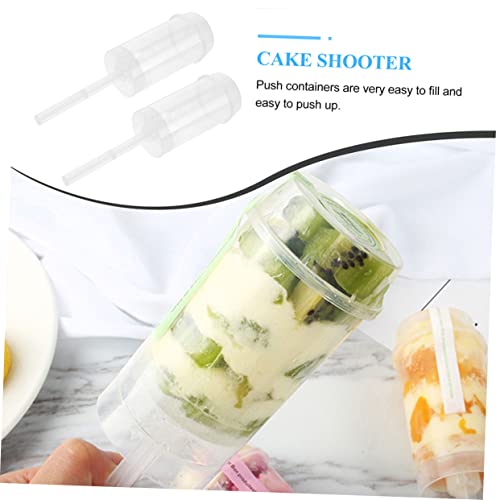 Abaodam 25pcs Push Cake Cone Push up Cake Shooter Clear Cake Organic Candies Pie Container with Lid Plastic Dessert Cups Containers for Food Plastic Food Cake Stand Mini Pp Candy