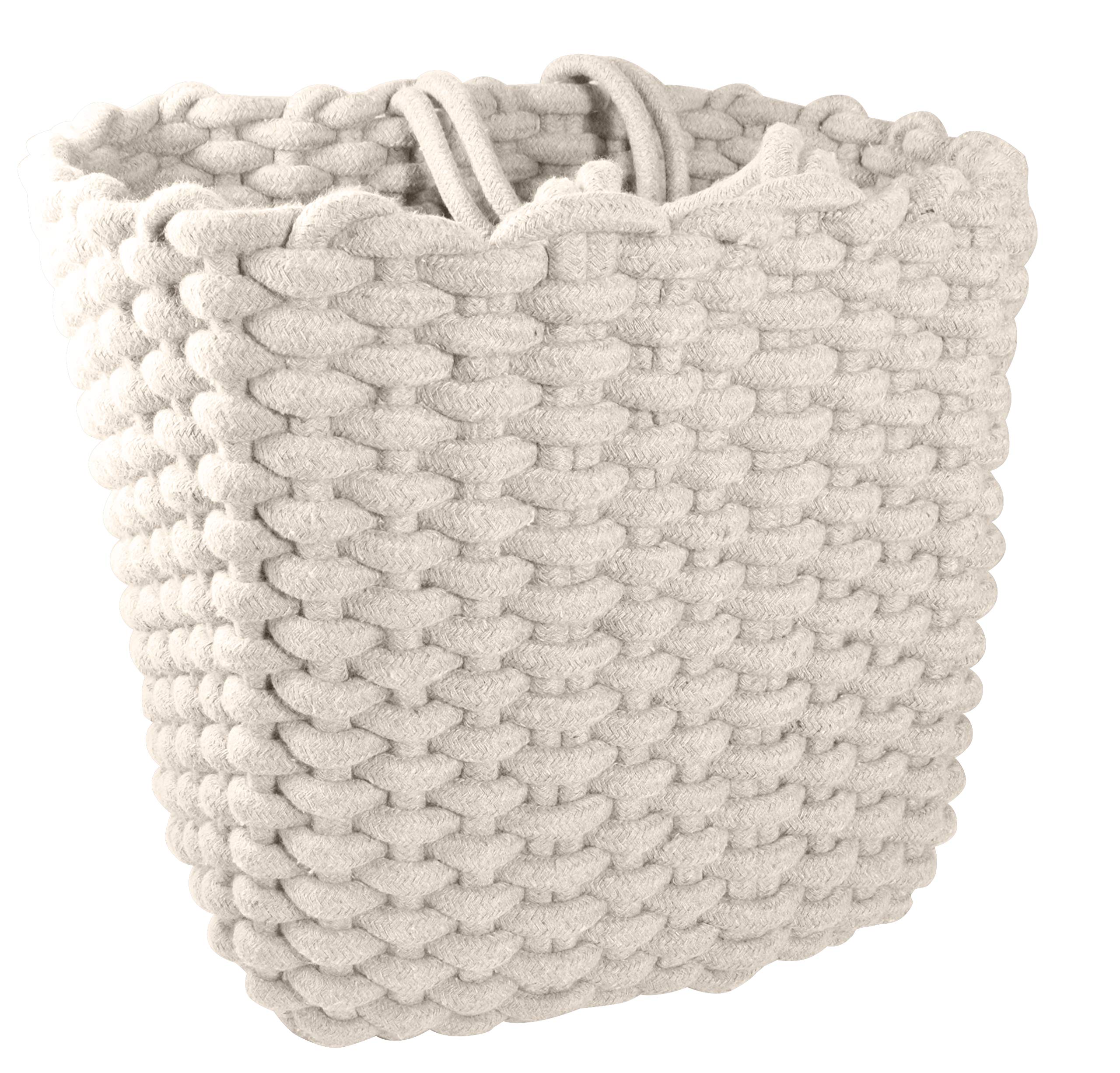 Stor-All Cotton Woven Basket for Organizing, Storage Baskets for Shelves, Woven Baskets for Storage, Laundry Baskets (White)