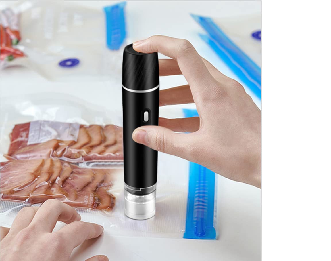 AllGoods Handheld Portable, Powerful and Convenient Lightweight Vacuum Sealer and Food Storage with Long Lasting USB Rechargeable Battery. (White)