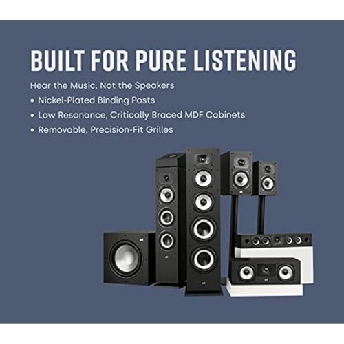 Polk Monitor XT15 Pair of Bookshelf or Surround Speakers - Hi-Res Audio Certified, Dolby Atmos & DTS:X Compatible, 1" Terylene Tweeter & 5.25" Dynamically Balanced Woofer (Pair, Midnight Black)