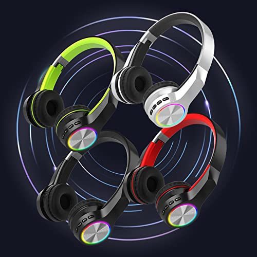 Bluetooth Headphones Noise Canceling Wireless Light Bluetooth Headset Foldable Lightweight Over Ear Earphones Built-in Mic HiFi Stereo Deep Bass Headphones with Memory Foam Ear Cups