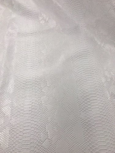 New Creations Fabric & Foam Inc, 54" Wide Faux Viper Snake Skin Vinyl-Faux Leather-3D Scales Fabric by The Yard, White